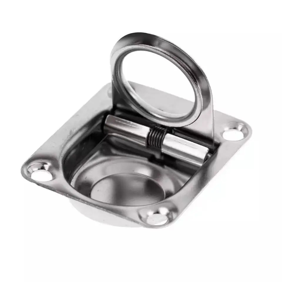 44*38mm Boat Recessed Hatch Spring Loaded Pull Handle Marine Locker Fl ...