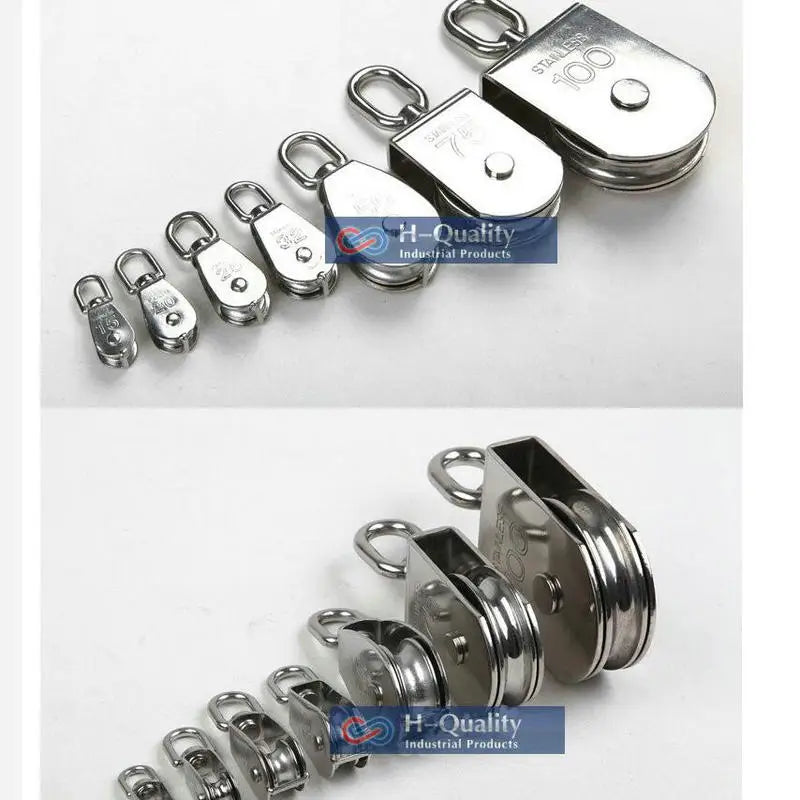 HQ Stainless Steel Pulley Block | M15-M100 Single & Double Sheave Rope ...