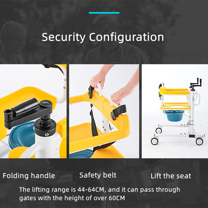 Elderly Patient Manual Transfer Lift Machine | Bed Wheelchair Shift ...