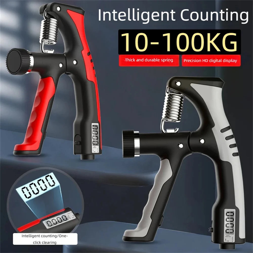 10-100KG Electronic Smart Counting Hand Grip | Adjustable Hand & Wrist ...