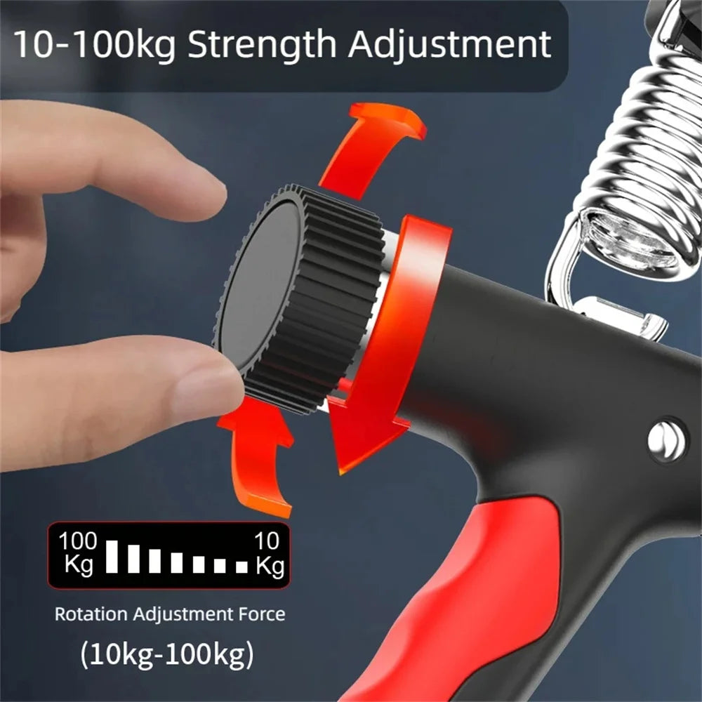 10-100KG Electronic Smart Counting Hand Grip | Adjustable Hand & Wrist ...