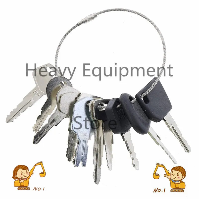 11 Keys Forklift Key Set for Yale, Cat, Clark, Komatsu, Toyota, Doosan ...