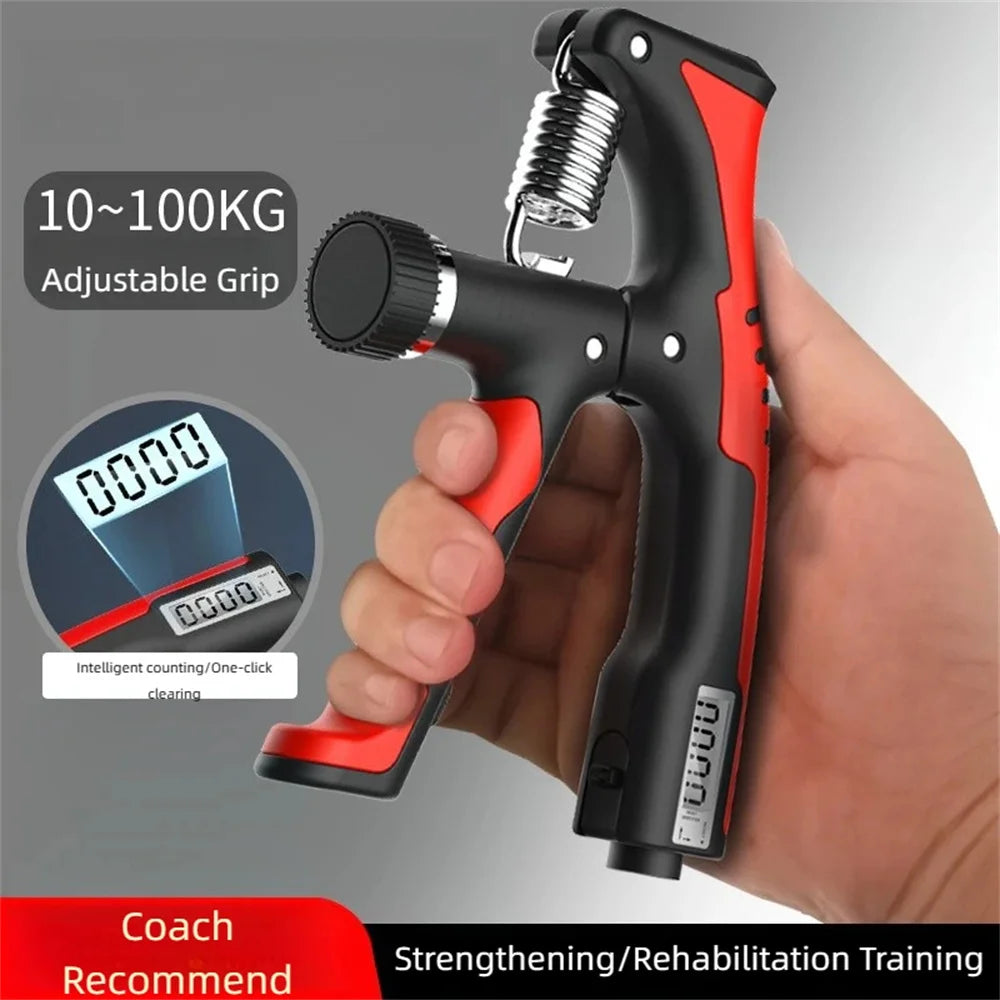 10-100KG Electronic Smart Counting Hand Grip | Adjustable Hand & Wrist ...